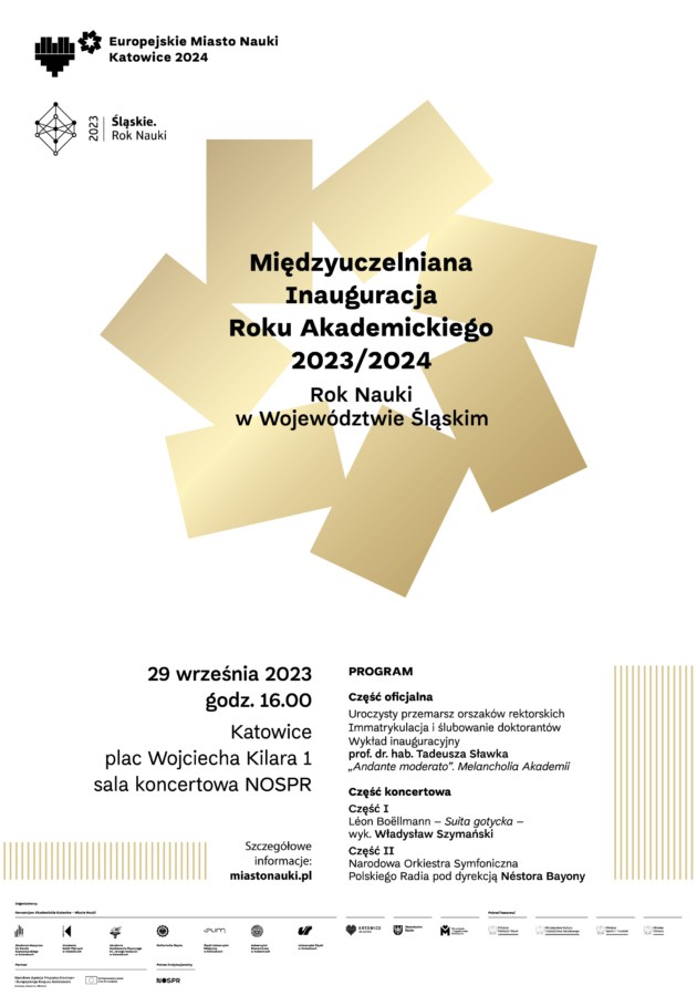 Międzyuczelniana Inauguracja Roku Akademickiego 2023/2024 | Uniwersytet Śląski w Katowicach
